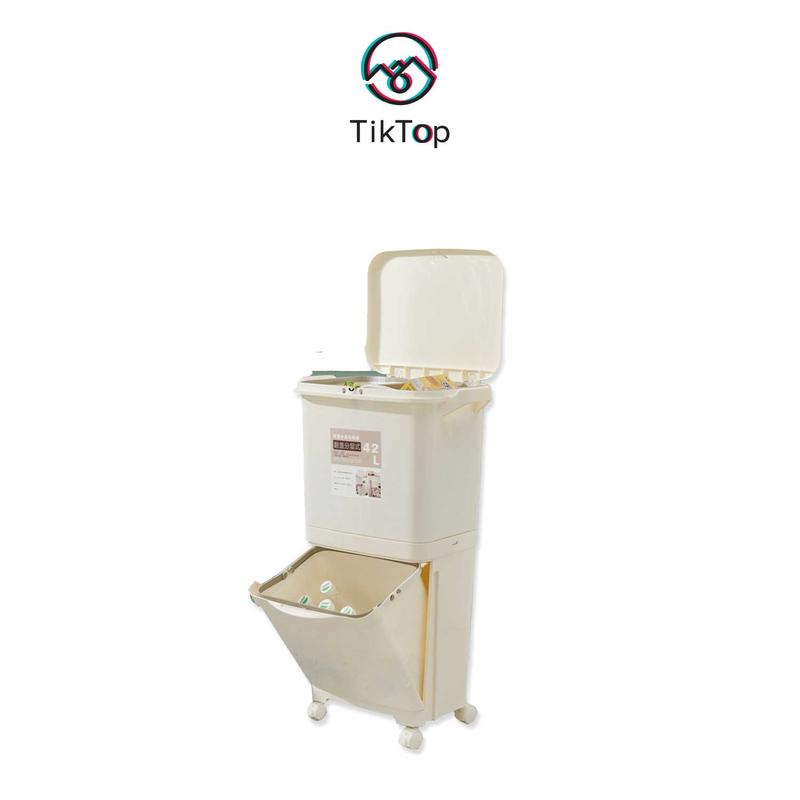 Tiktop 42L Movable Household Sorting Trash Can Large Garbage - TikTok ...