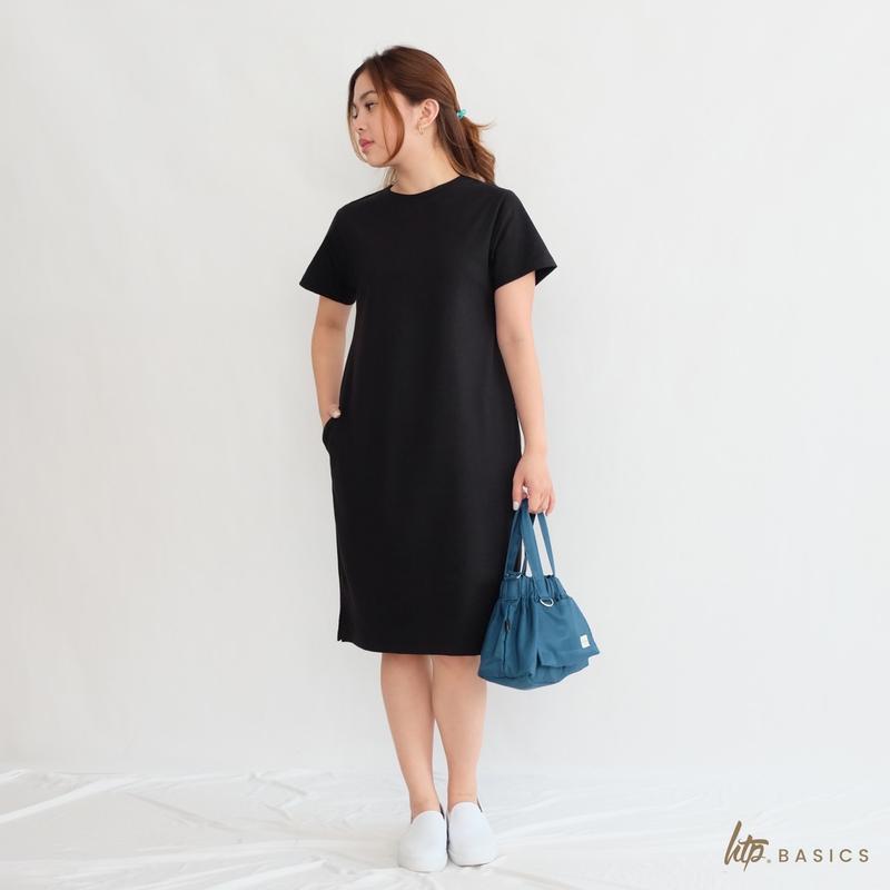 HTP Basics - Premium Basics Dress | Plain Casual Crew Neck Cotton ...