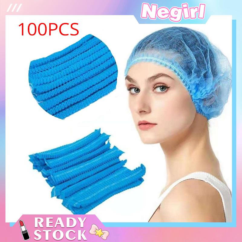 100PCS Head Caps 21 Inch Non-Woven Disposable Hair Net Elastic - TikTok ...