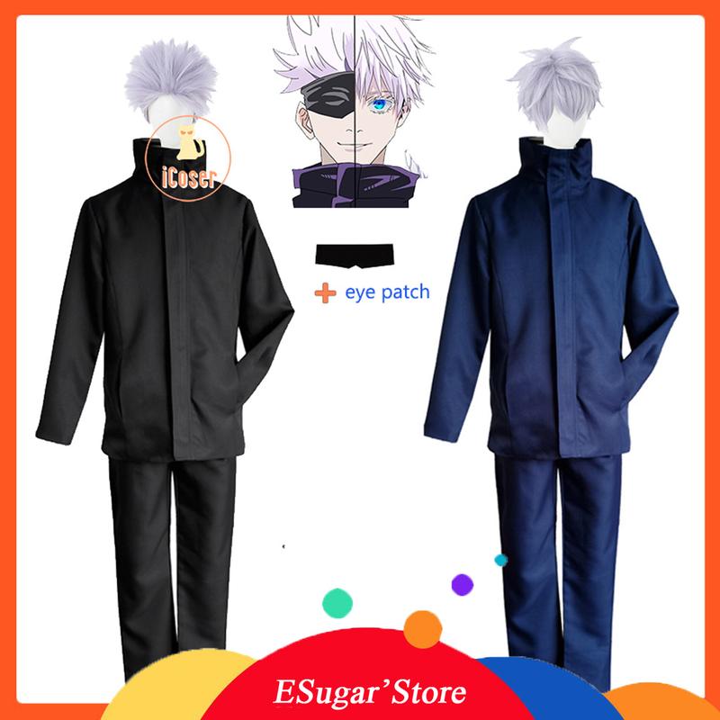 Kostum cosplay Anime Jujutsu Kaisen, rambut palsu Gojo Sator - TikTok ...
