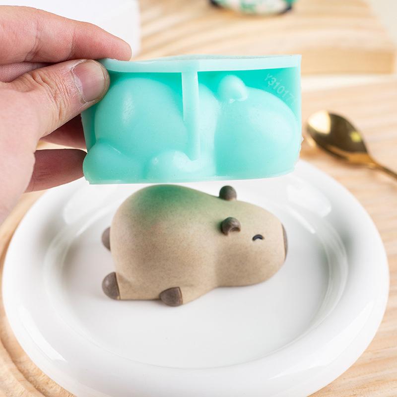 Acuan Silikon Jeli Susu Capybara, Reka Bentuk Comel, untuk Puding ...