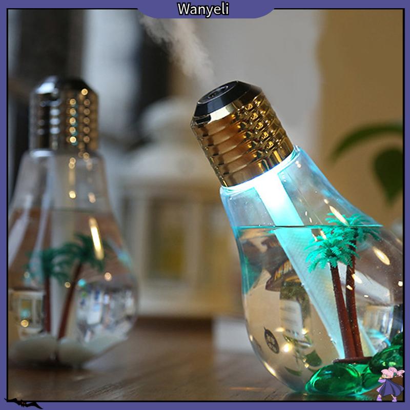Wanyeli| 400ml Humidifier Colorful Light Bulb Mini Large Capacity ...