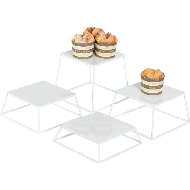 Dessert Table Risers Display Stands display White Metal Square Retail ...