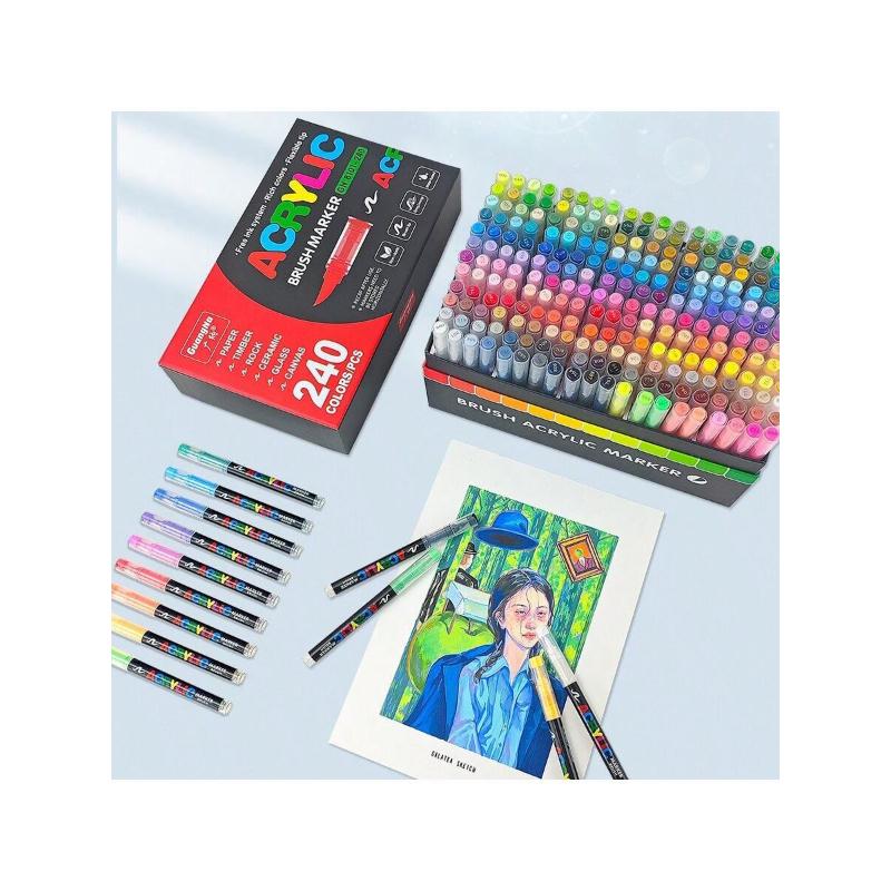240 Colors Acrylic Marker Pens, Large Capacity Direct Liquid - TikTok Shop