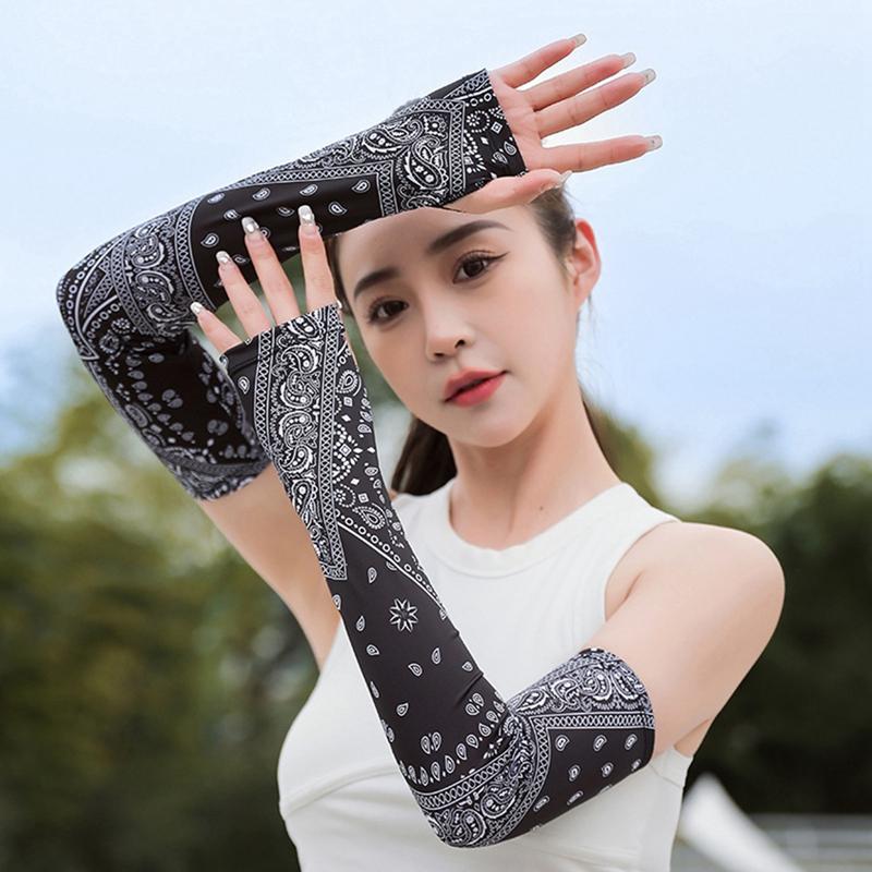 1 Pair Summer Sun UV Protection Women Arm Sleeves Warmers Sports ...