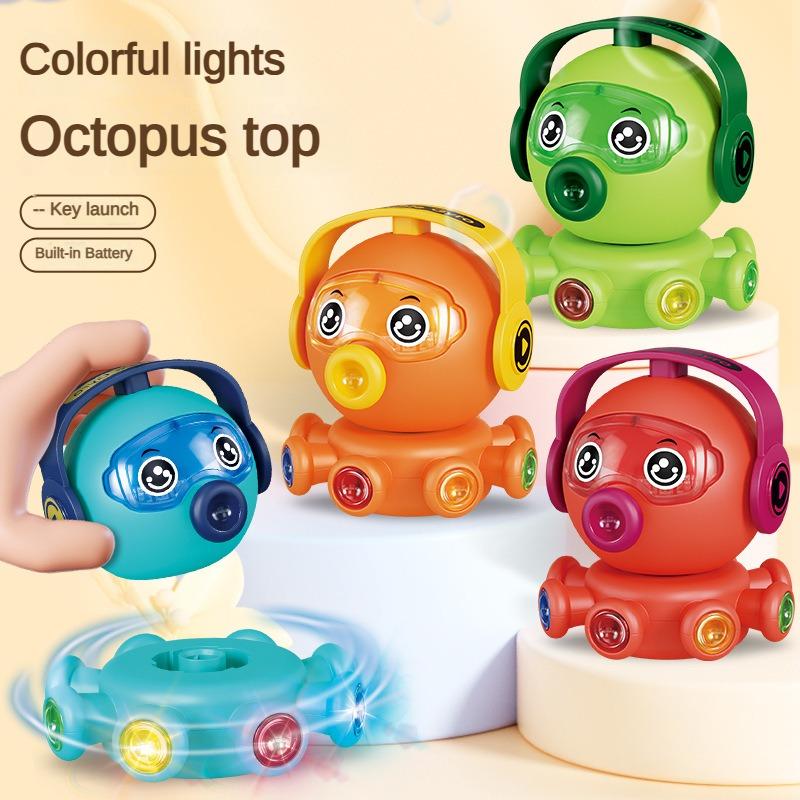 Hot selling CPC cartoon octopus luminous gyro toy small octopus cute ...