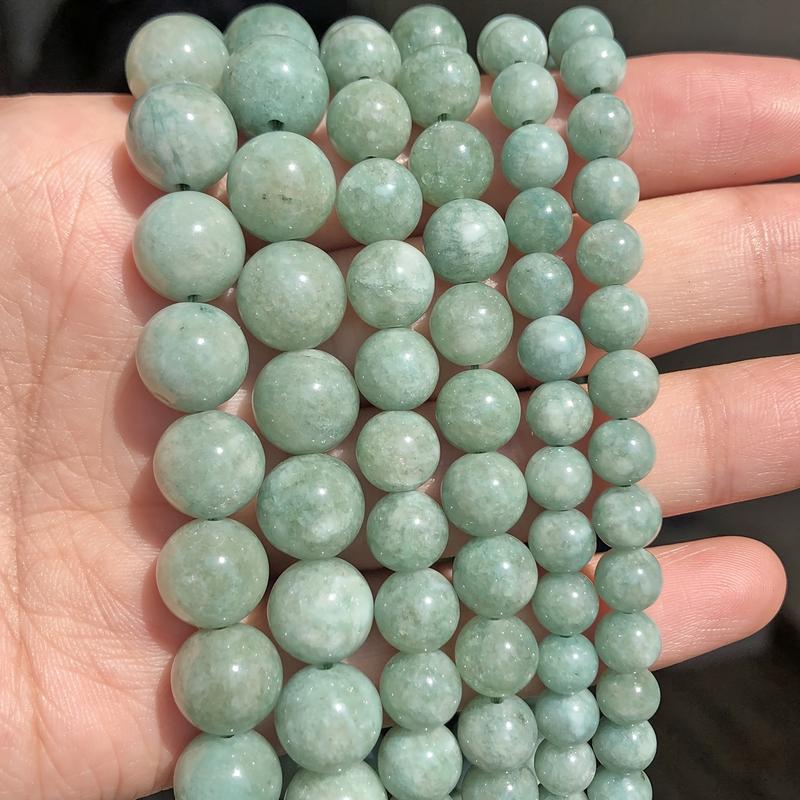 Natural Burmese Jadeite Beads Smooth Loose Spacer Round Bead - TikTok ...