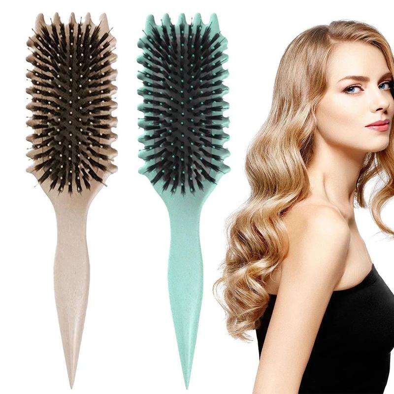 Bounce Curl Define Styling Brush Boar Bristle Detangling Hai - TikTok ...