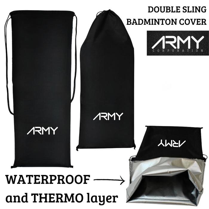 Promo ARMY SR1 Tas Cover Raket Badminton Thermo Double Sling Kain ...