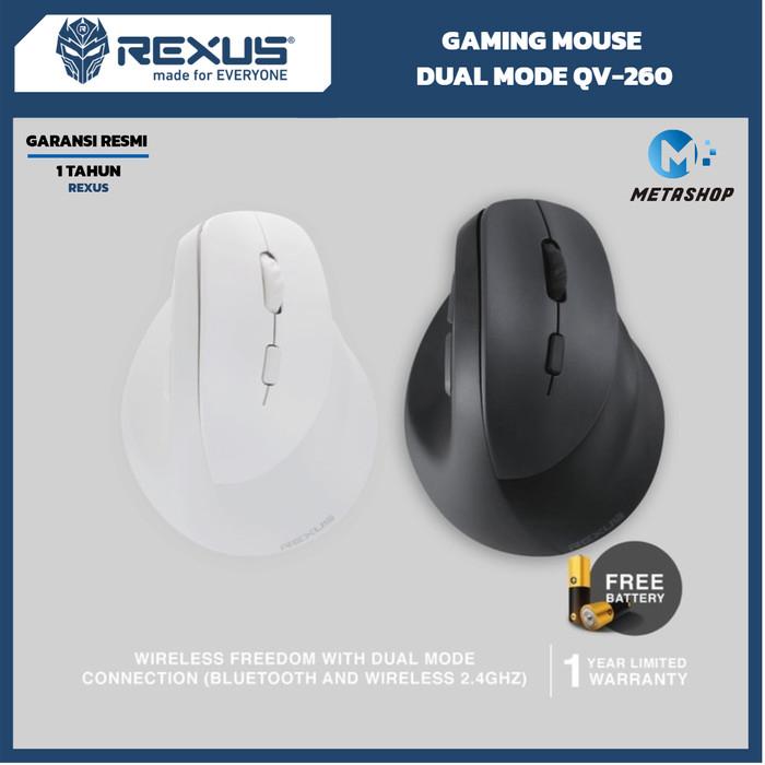 REXUS Clif QV-260 Vertical Ergonomic Gaming Mouse Dual Connection ...