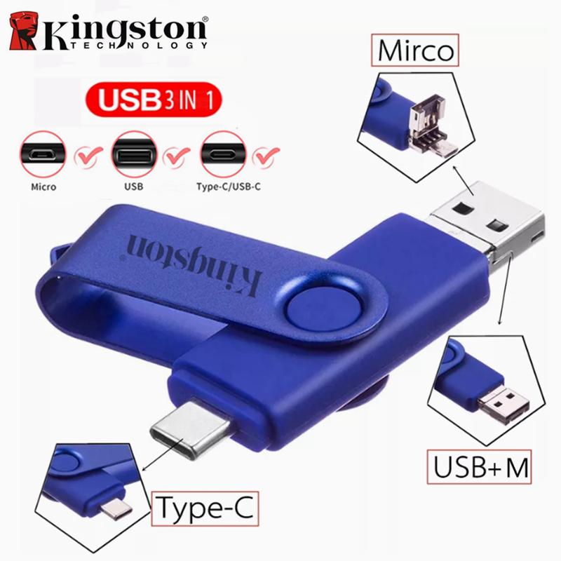 【24H Shipping】Kingston 3IN1 OTG USB Flash Drives 1TB 2TB Micro&TYPE-C ...