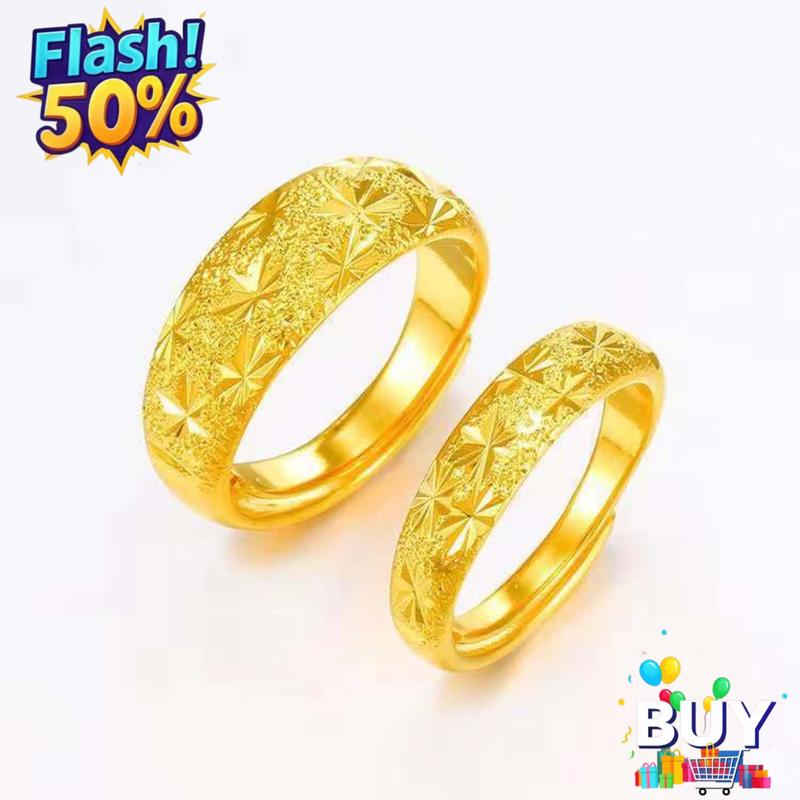 Cincin Pasangan, Naga dan Phoenix Bersalut Emas, Permukaan Licin ...
