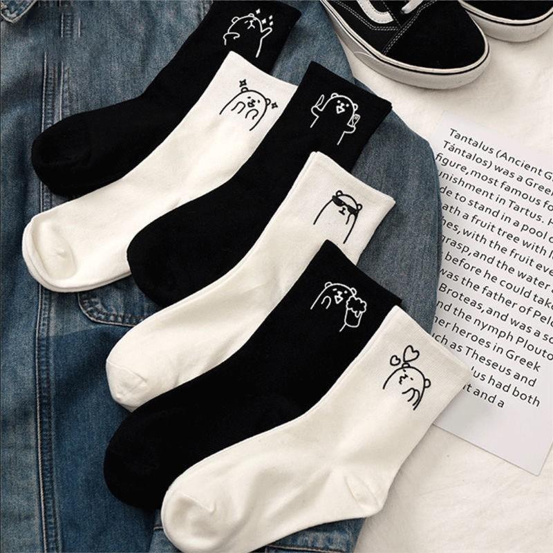 Neutral Simple Japanese Style Mid-Calf High Length Socks Women - TikTok ...