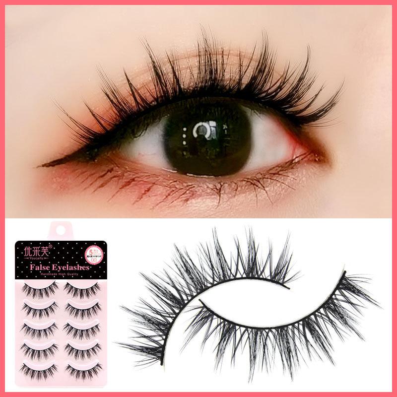 False eyelashes comic style one piece whole hard stem light Thai ...