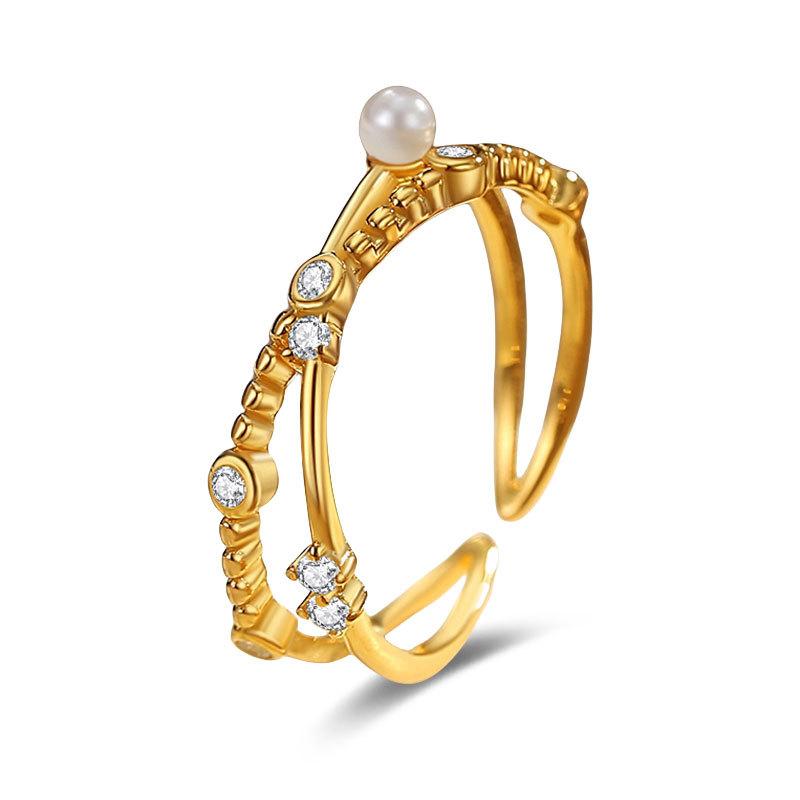 Sterling Silver 925 Pearl Cross Ring, Versatile and Fashionable ...
