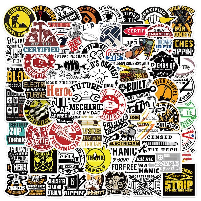 Funny Car Stickers, Technician Mechanic Electrician Construction ...