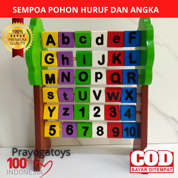 Jual Sempoa Kayu Huruf alfabelt Dan Angka ukuran 22 x 10 x 30 Premium ...