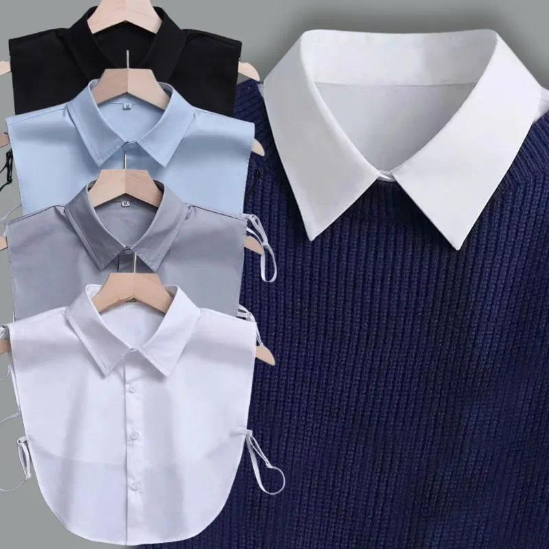 Cotton Vintage Fake Collar Blouse For women girol Solid Detachable ...