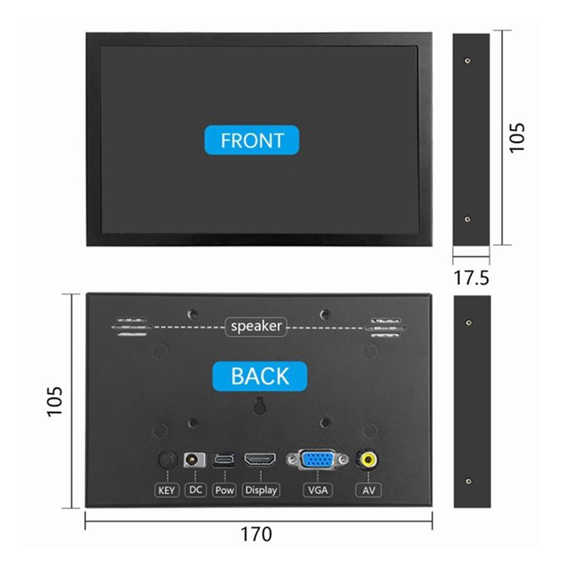 7 Inch Display VGA HDMI-Compatible AV Multi-Interface LCD Screen ...