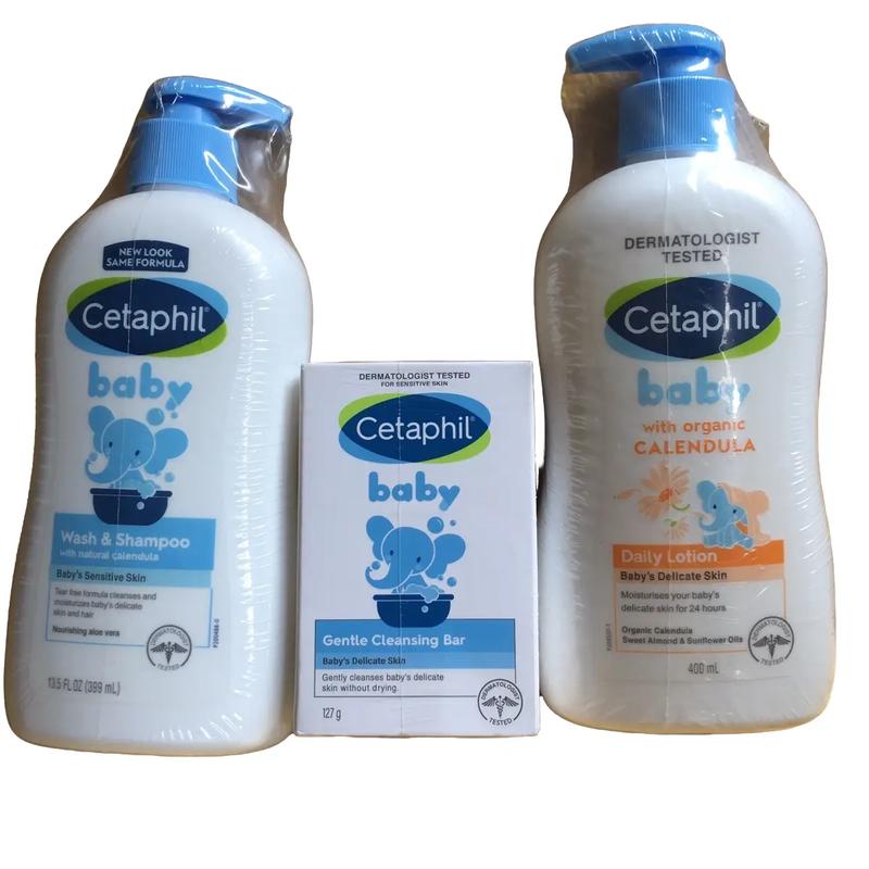 Bundle of 3 items Cetaphil baby with organic dellicate moiturizes ...