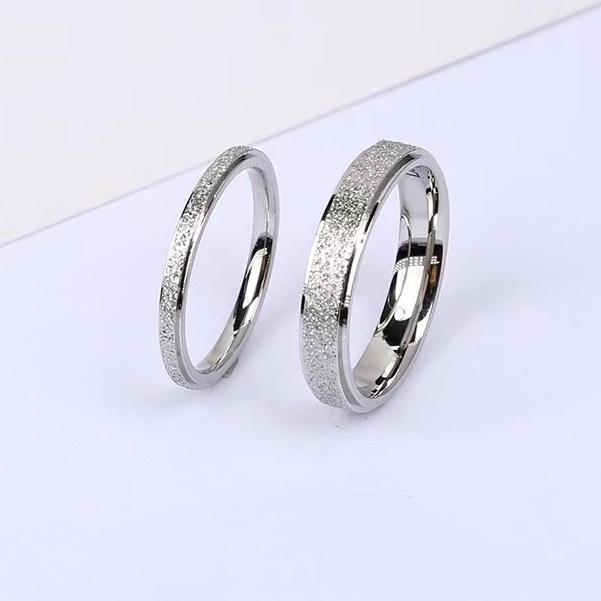 2/4mm 316L stainless steel matte pearl sand ring Popular titanium ...