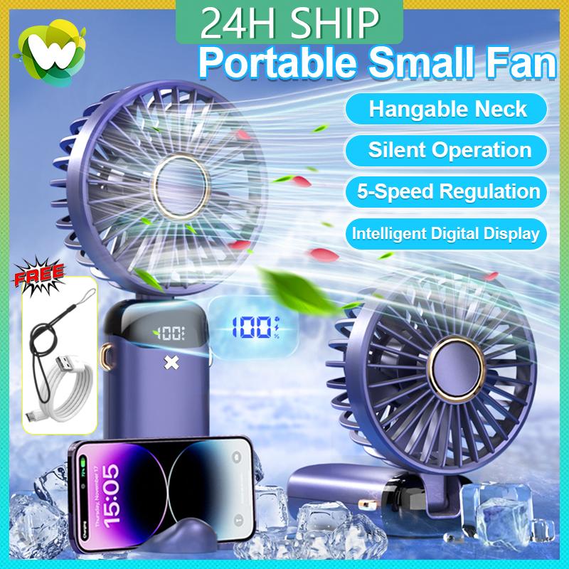 Kipas Mini Fan Portable Fan USB Rechargeable Mist Fan 5 Spee - TikTok ...