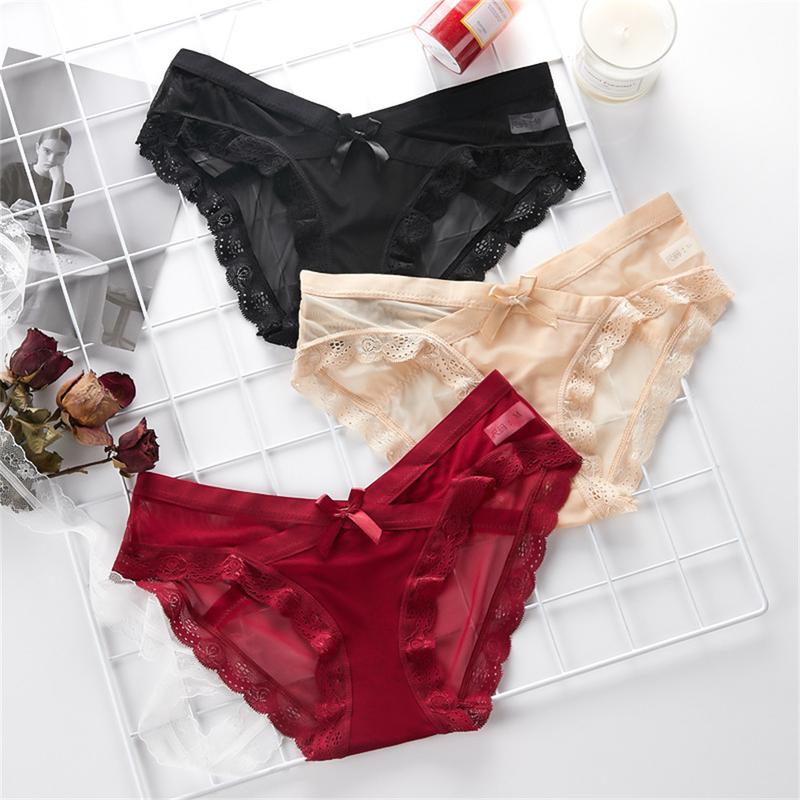 Set Seluar Dalam Wanita Renda, 3 Keping / Set, Seluar Ultra Nipis ...