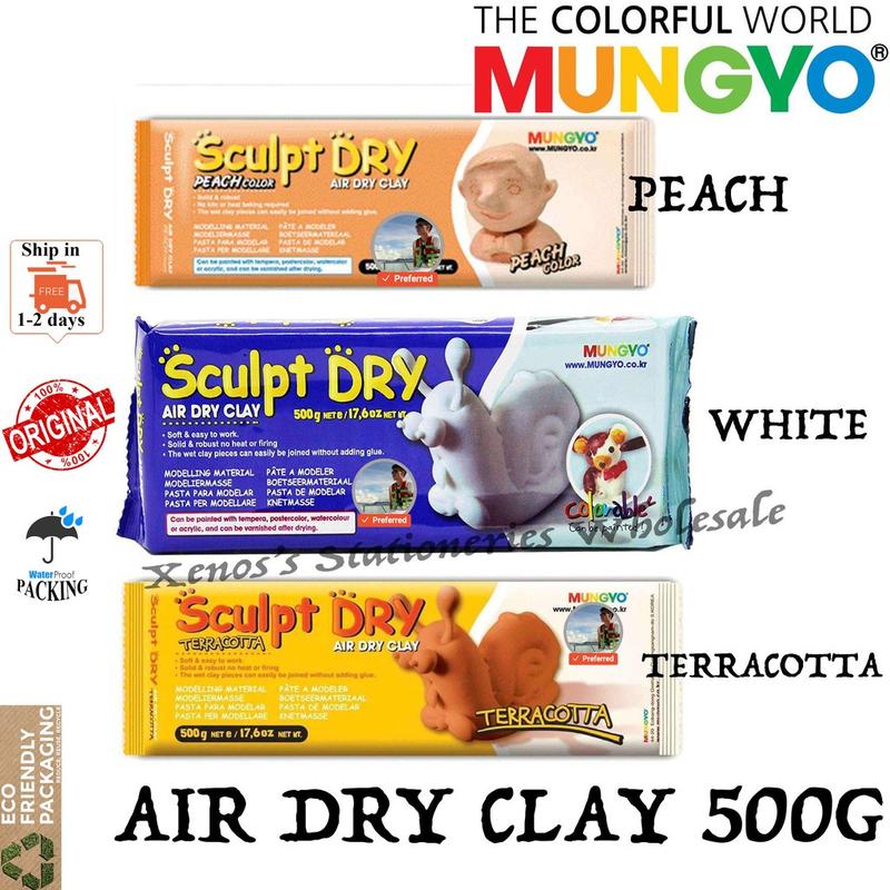 MUNGYO SCULPT DRY AIR DRY CLAY WHITE / TERRACOTTA / PEACH COLOUR ...