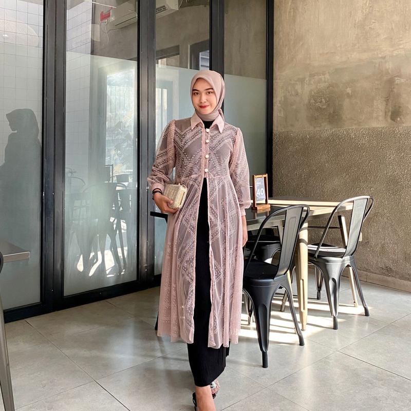 Qome - tunik raina/bahan tule premium Wanita dress tren - Shop | Tokopedia