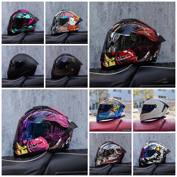 topi keledar muka penuh Motorcycle double lens full face helmet ...