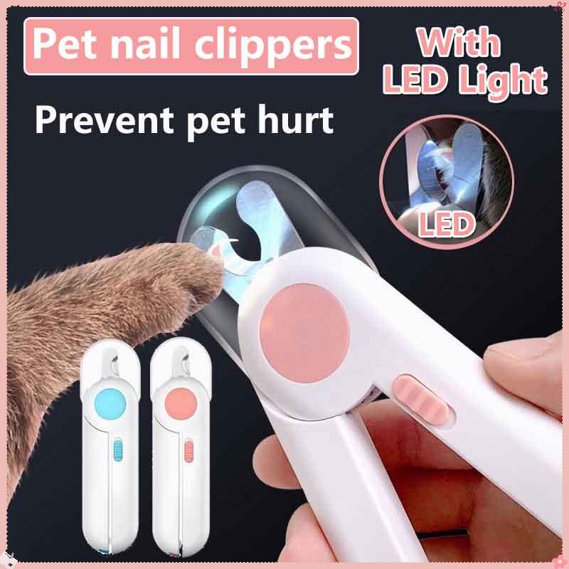 Pet Nail Clipper with LED Light Trimmer Dog Cat Nail Toe Clippers ...