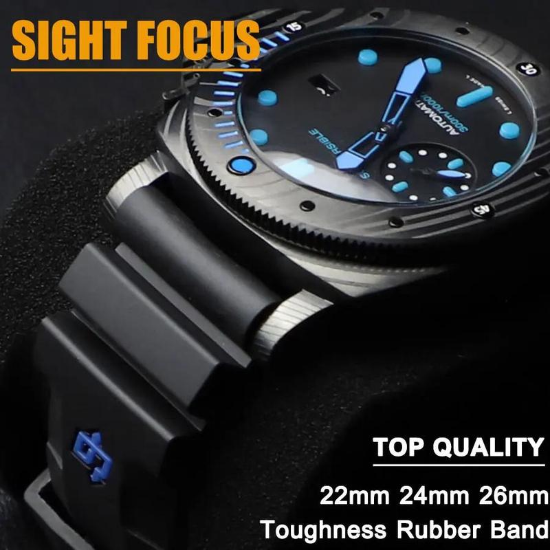 Tali jam tangan getah untuk Panerai, 22mm, 24mm, 26mm, tenggelam, 42mm ...