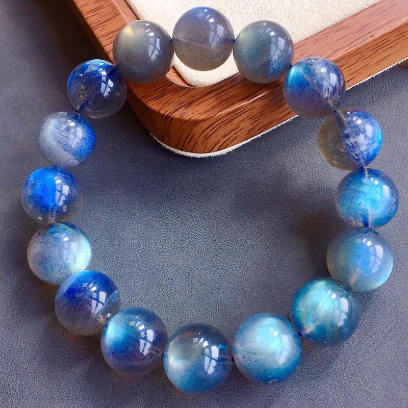 Gelang manik bulat batu bulan biru untuk wanita, gelang batu - TikTok ...