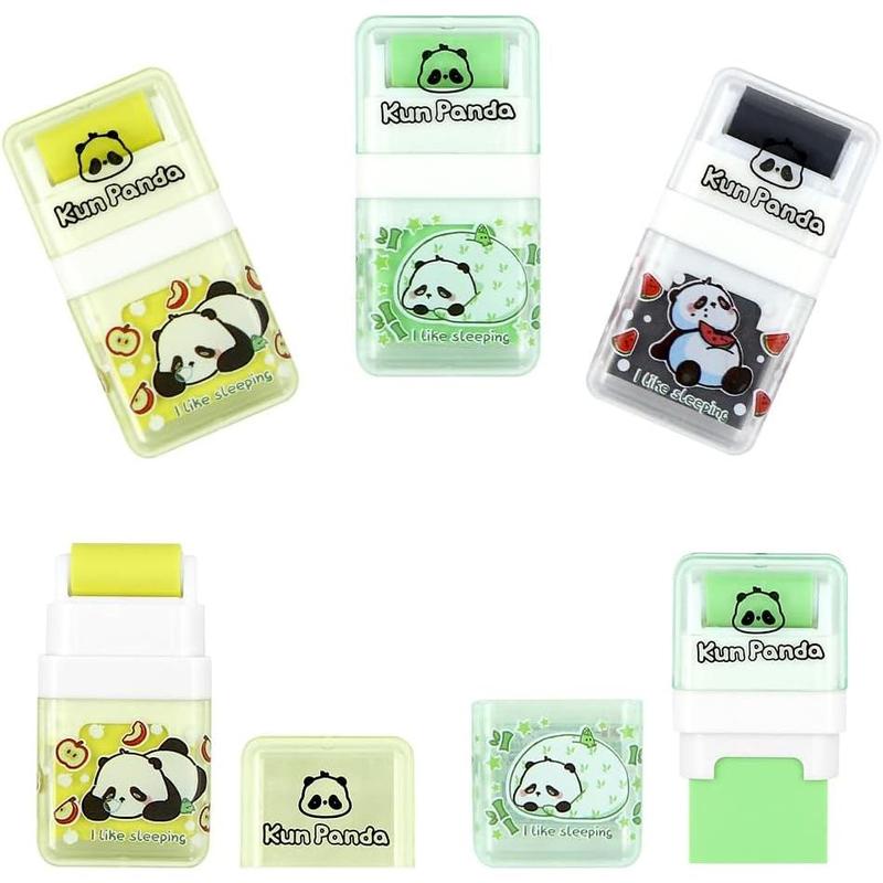 6 count Panda Roller Eraser, Erasers for , Cute Panda Rubber, Panda ...