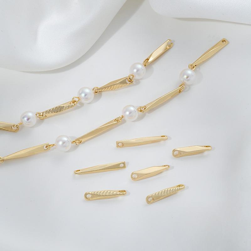Connecting beads, bead beads, 10 pieces/wholesale, DIY, 14K gold-plated ...
