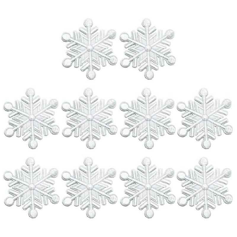 10Pcs Snowflake Patches Iron on Christmas Embroidered Patche - TikTok ...