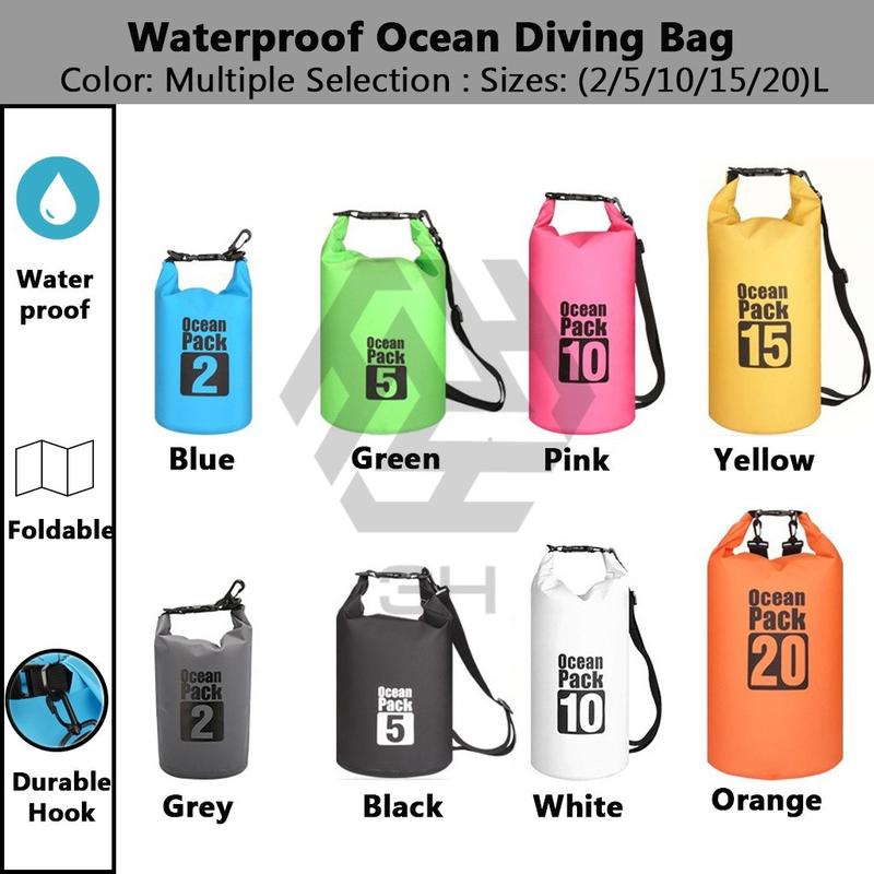 3H [2L/5L/10L/15L/20L] Multiple Color Outdoor Ocean Pack Waterproof ...