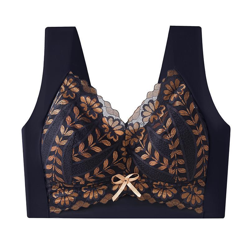 Large lace bras with vest fixed cup gathered without steel ring ...