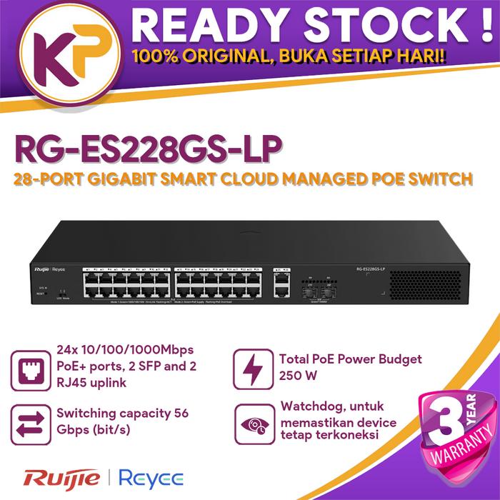 Promo RUIJIE REYEE RG-ES228GS-LP 28-PORT GIGABIT SMART CLOUD MANAGED ...