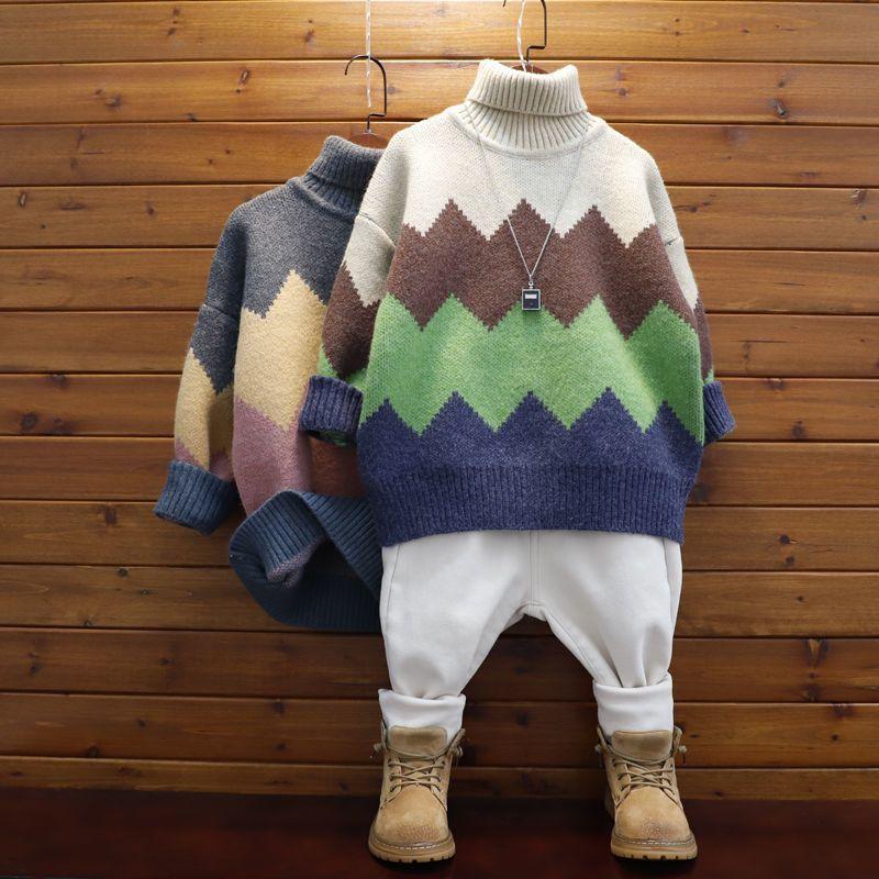 Children's Fashion Sweater 2024 Autumn Turtleneck Sweater Middle ...