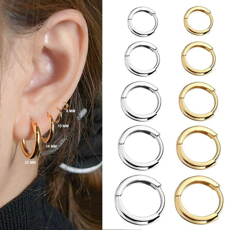 Minimalist Plain Earrings,1Pair Stainless Steel Small Hoop Earrings ...