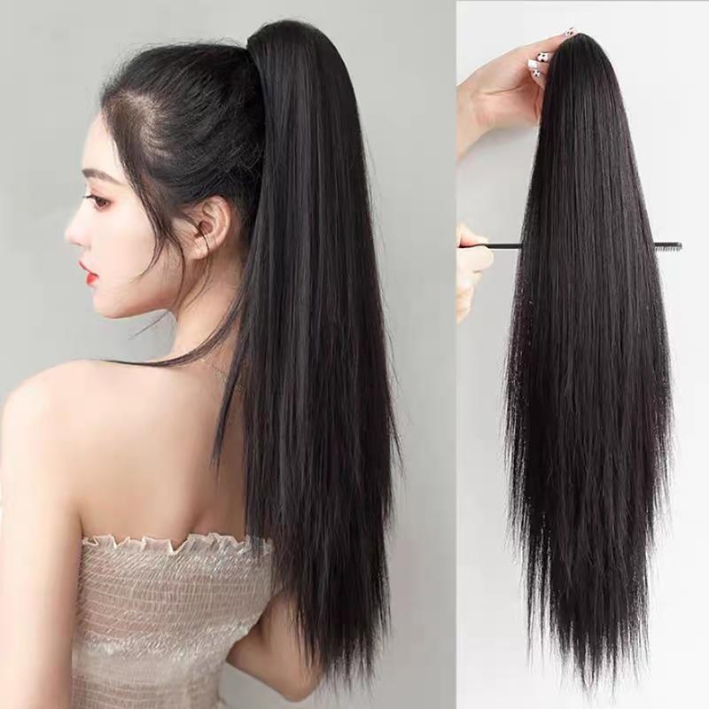 50cm Natural Women Straight Clip-On Ponytail Wig Y2K Hottie Claw ...