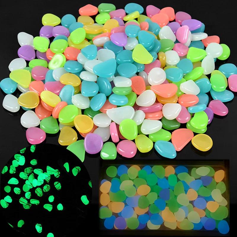 10PCS Luminous Stones Glow In The Dark Pebbles For Garden Outdoor ...