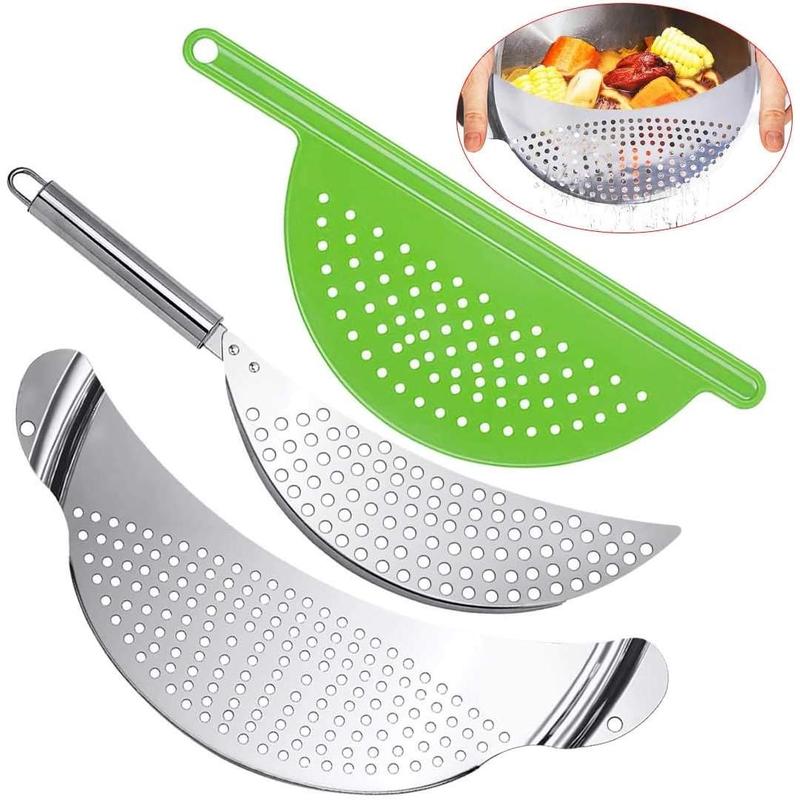 3 count Stainless Steel Pot Strainer, Pasta Strainer Hand Held - TikTok ...