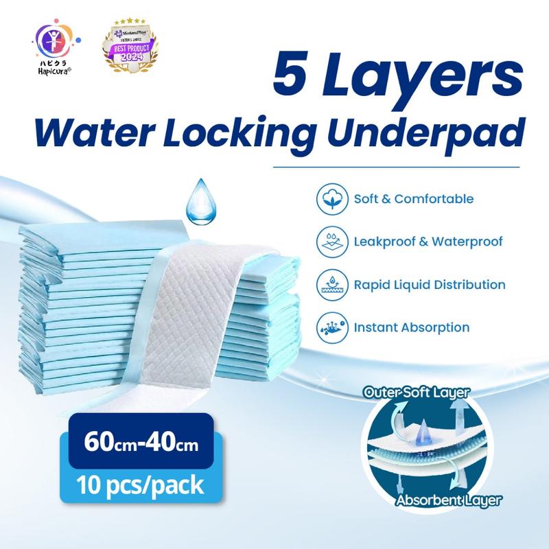 HAPICURA Underpad 5 Layer 60x40cm [10 Pieces/Pack] - TikTok Shop Malaysia