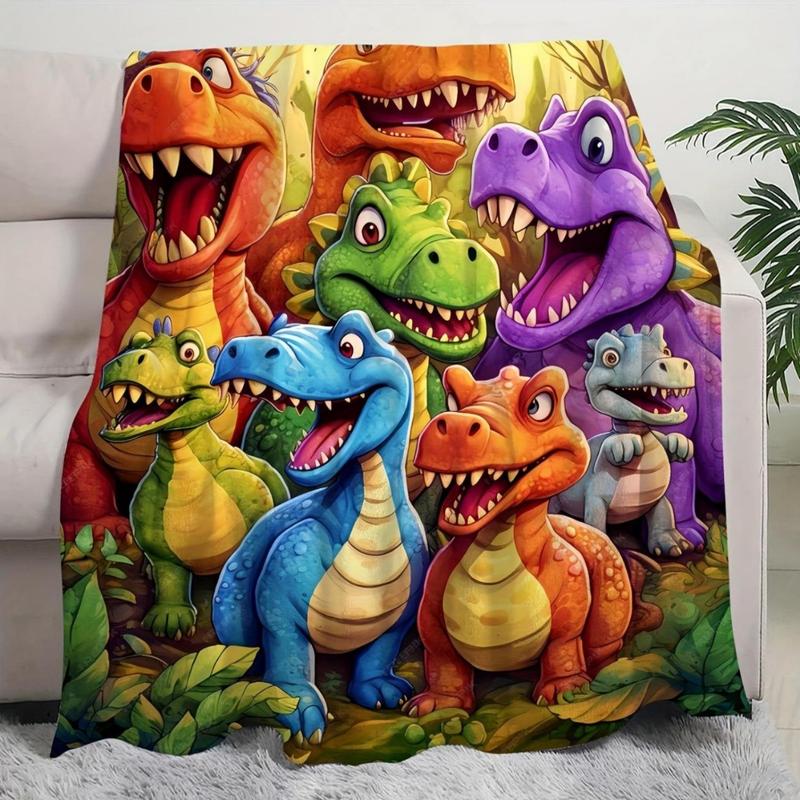 Soft Funny Throw Blanket Cute Smiling Dinosaurs HD Digital Print ...