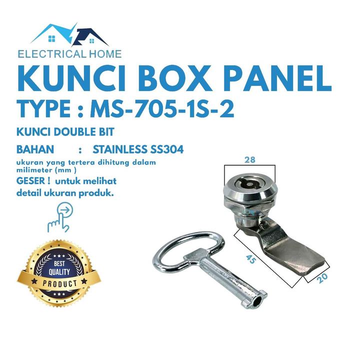 Jual Kunci Box Panel Stainless SS-304 MS-705-1S-2 Double Bit - Kota ...