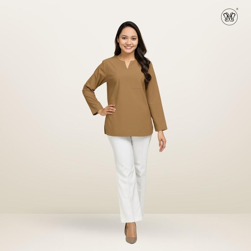 MNB V Neck Cotton (1212) Women Long Sleeve Loose Plain Paste - TikTok ...