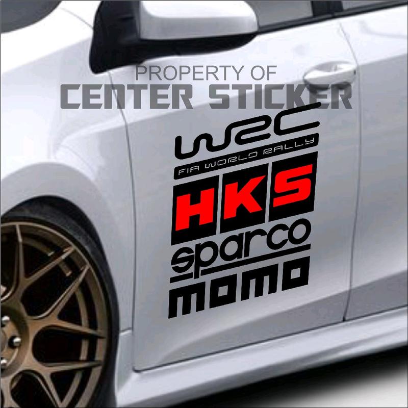 Stiker Mobil Set Sticker Racing Wrc Hks Momo Car - Shop | Tokopedia