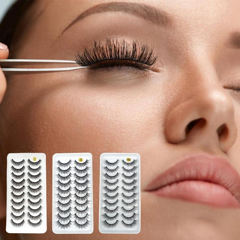 10pcs False Eyelashes Natural 3D Self-adhesive Eyelashes Sof - TikTok Shop Singapore